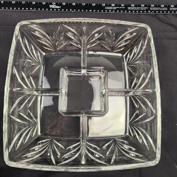 Unmarked | Dining | Vtg Lead Crystal Cut Glass Grannycore Snack Platter ...